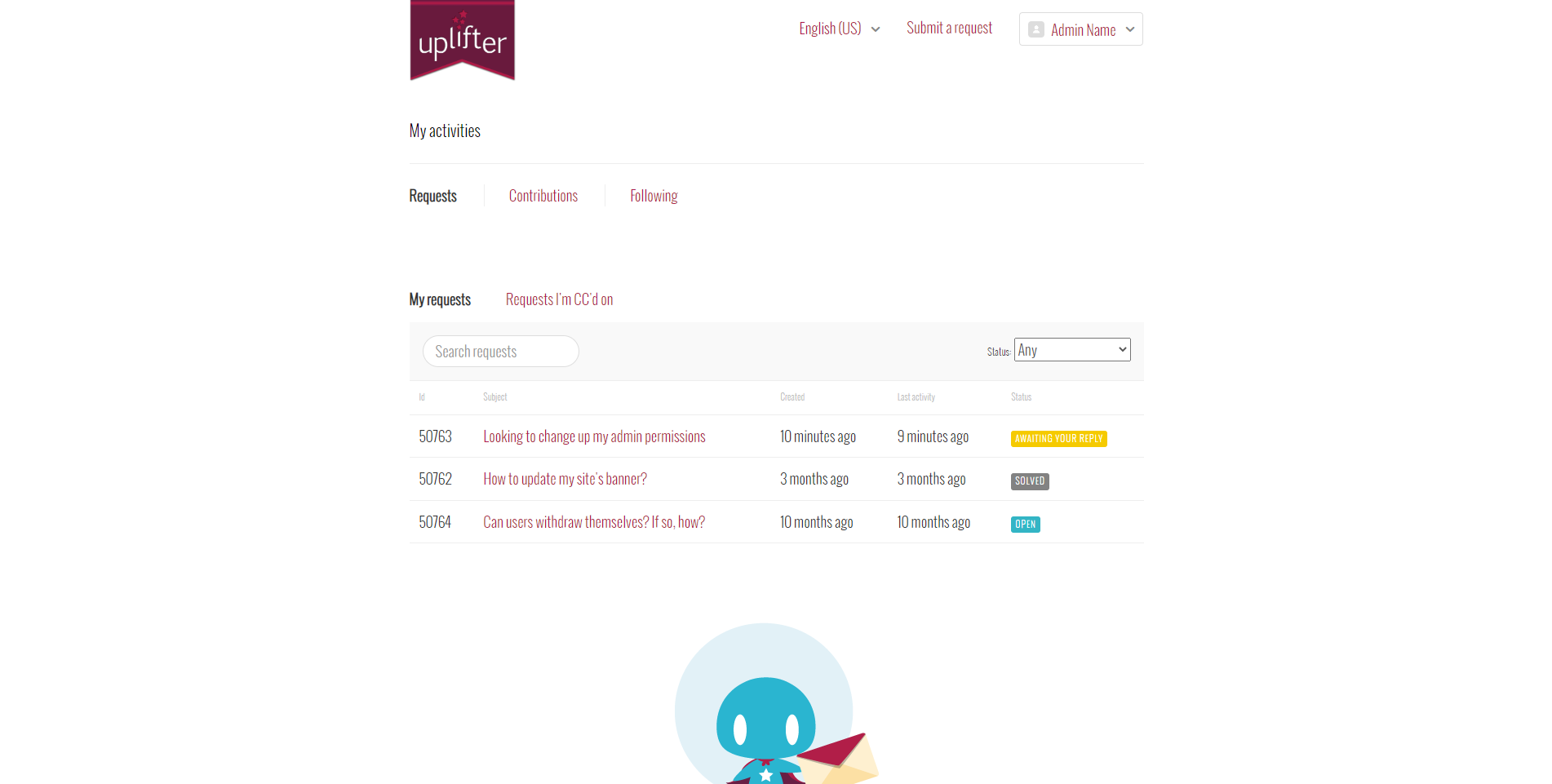 Using Learn.Uplifter To Submit Inquiries – Uplifter Inc.